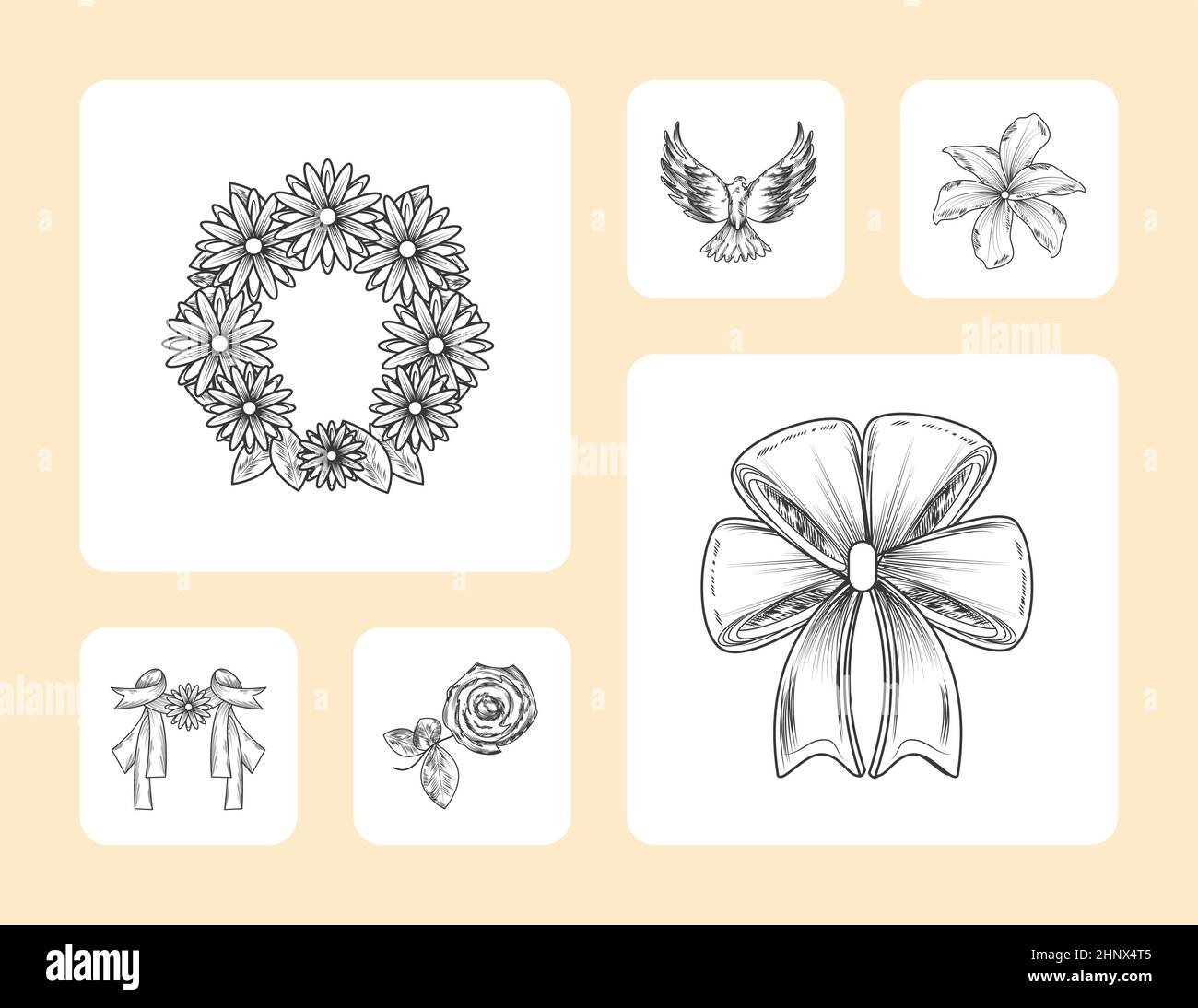 set funeral service Stock Vector Image & Art - Alamy