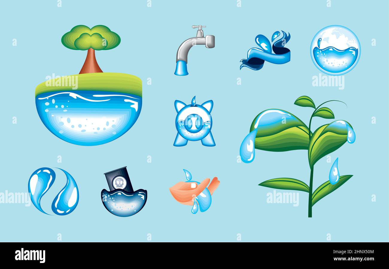 water day icons collection Stock Vector Image & Art - Alamy