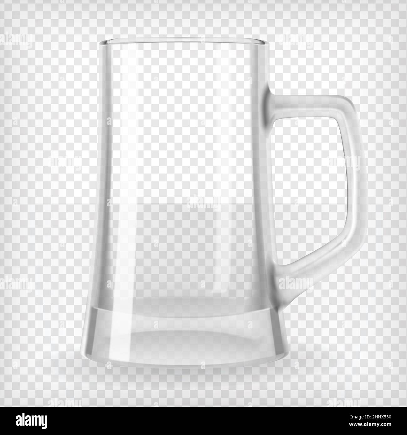 Empty beer mug. Realistic transparent vector illustration Stock Photo ...