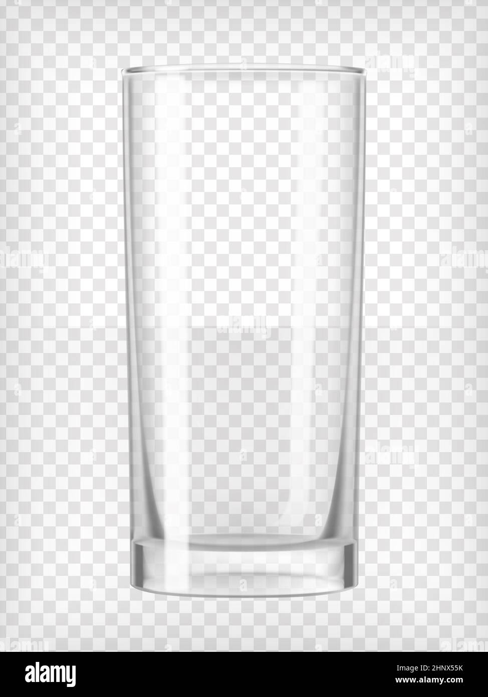 Empty tall glass. Realistic transparent vector illustration Stock Photo ...
