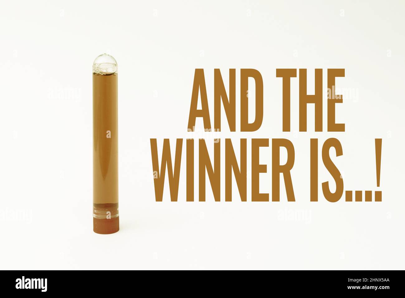 Conceptual display And The Winner Is, Business idea announcing who got ...