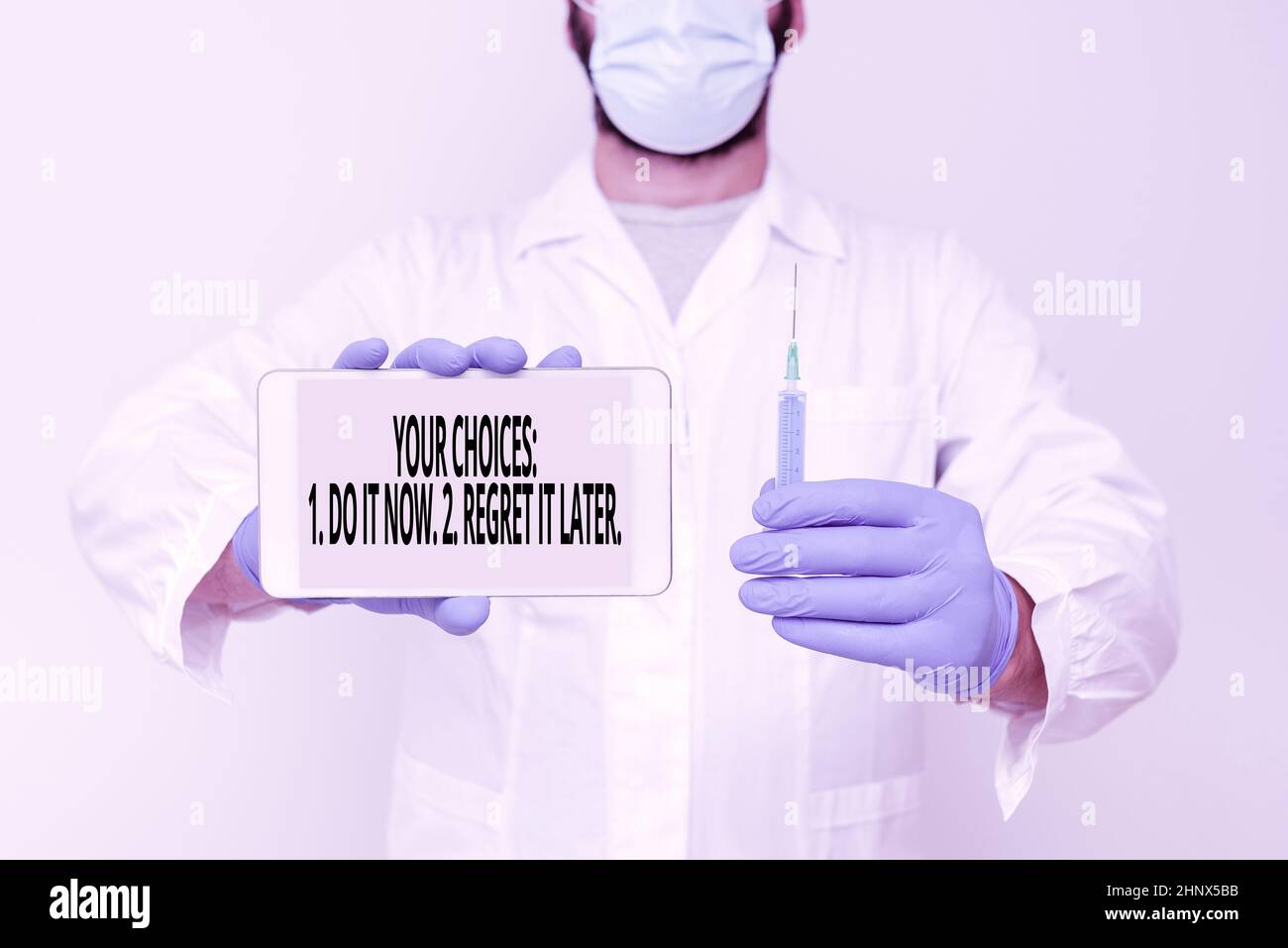 Text sign showing Your Choices 1 Do It Now 2 Regret It Later, Word ...