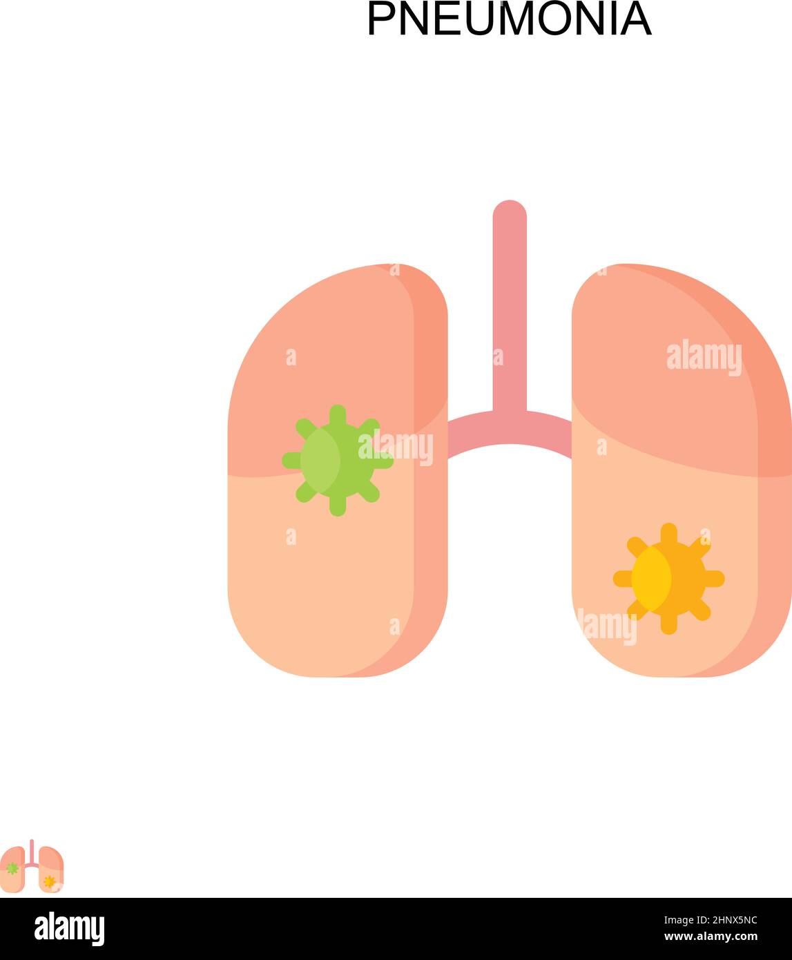 Pneumonia Simple vector icon. Illustration symbol design template for ...