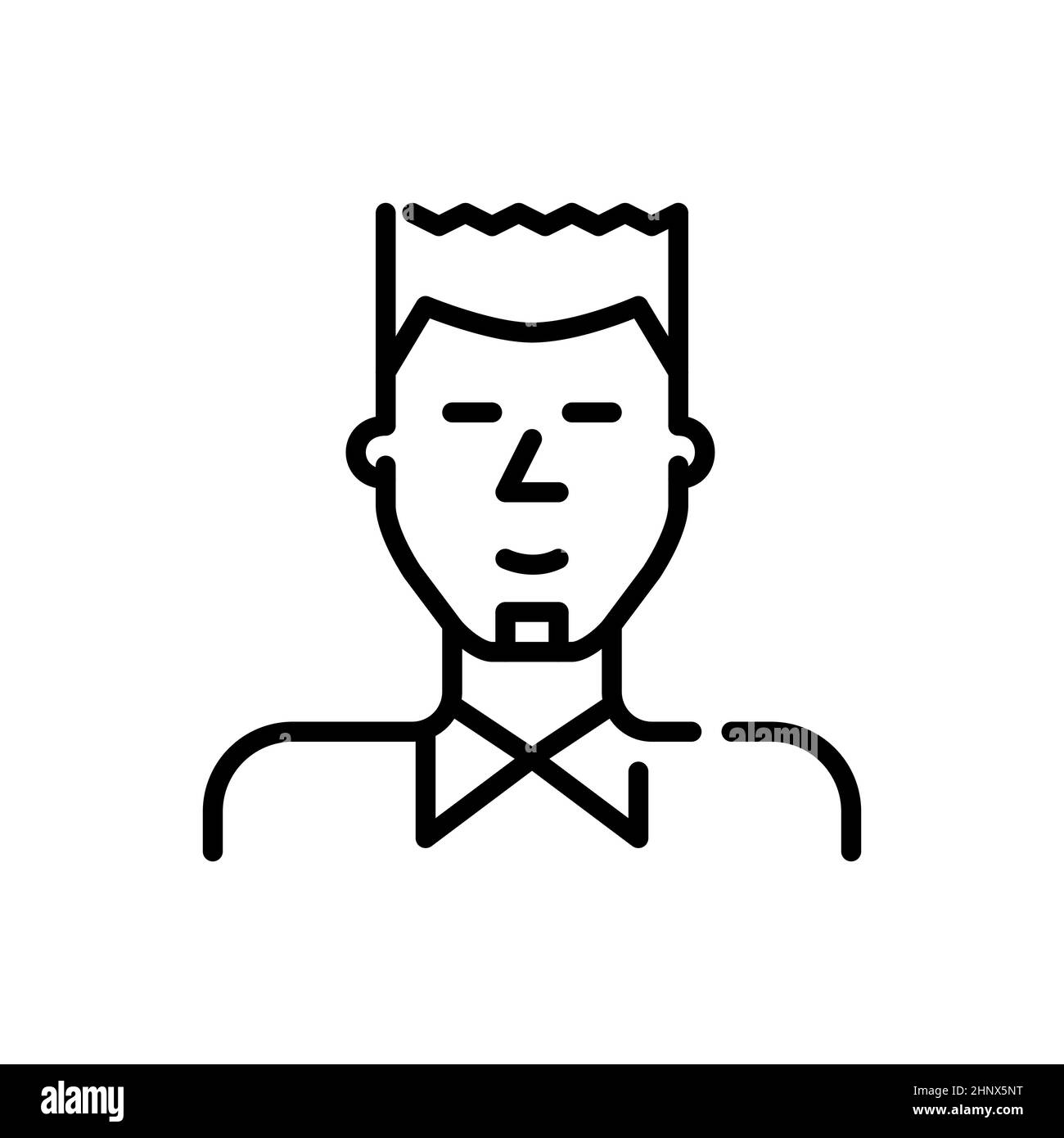 Young man wearing a shirt. Profile picture. Pixel perfect, editable ...