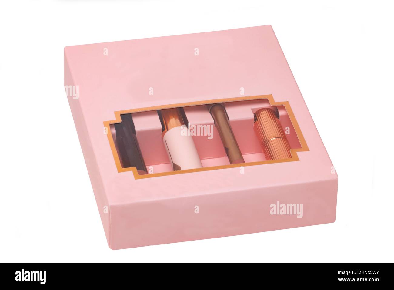 Cosmetic products. Close-up of various items of cosmetics without label ...