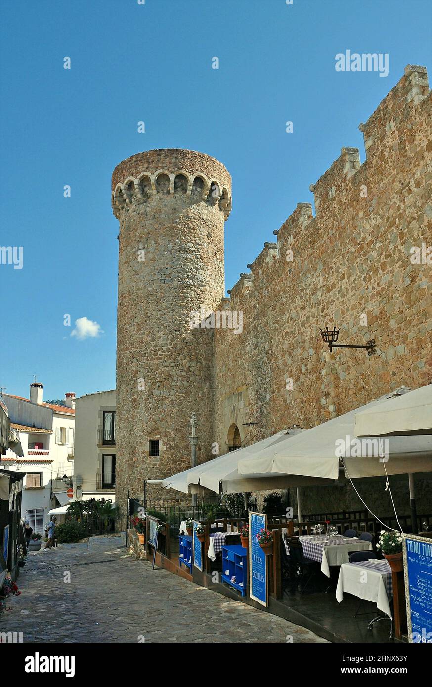 Vila Vella walled enclosure in Tossa de Mar in the region of La Selva ...