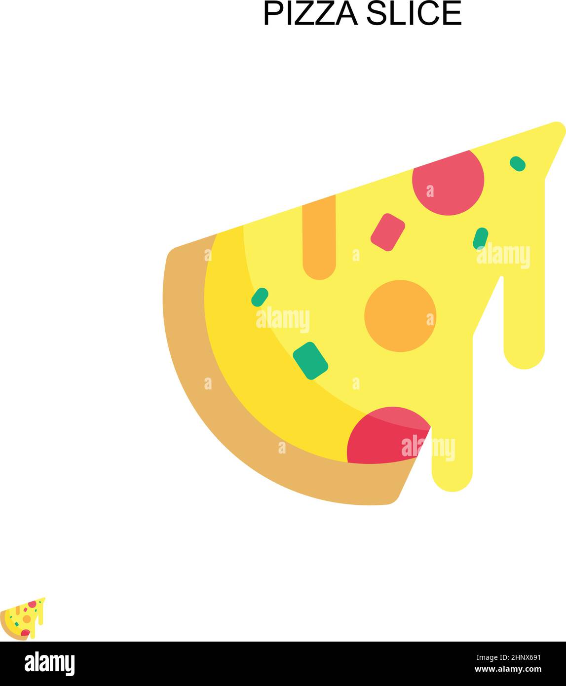 Pizza slice Simple vector icon. Illustration symbol design template for ...
