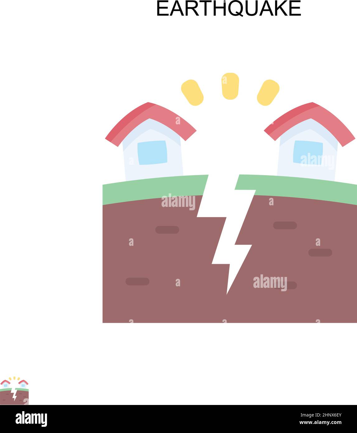 Earthquake Simple vector icon. Illustration symbol design template for ...
