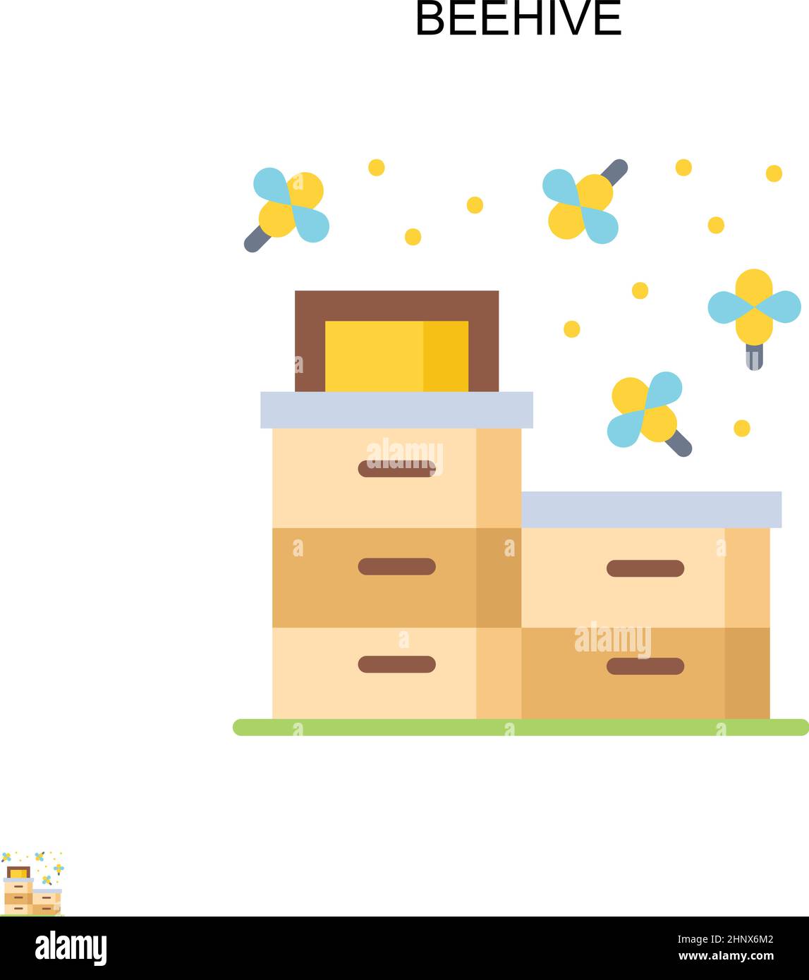 Beehive Simple vector icon. Illustration symbol design template for web ...