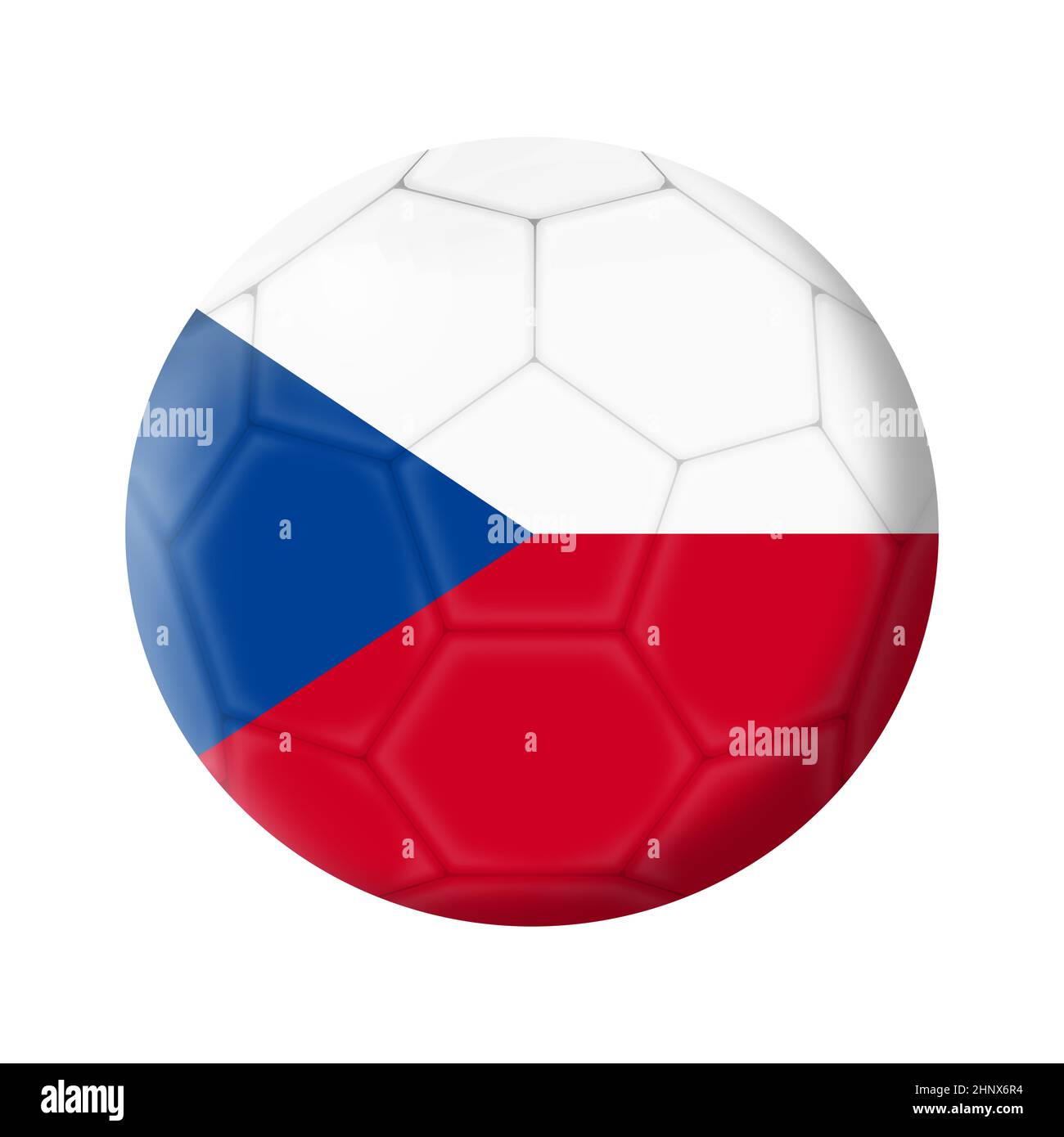 A Czech soccer ball football 3d illustration isolated on white with ...