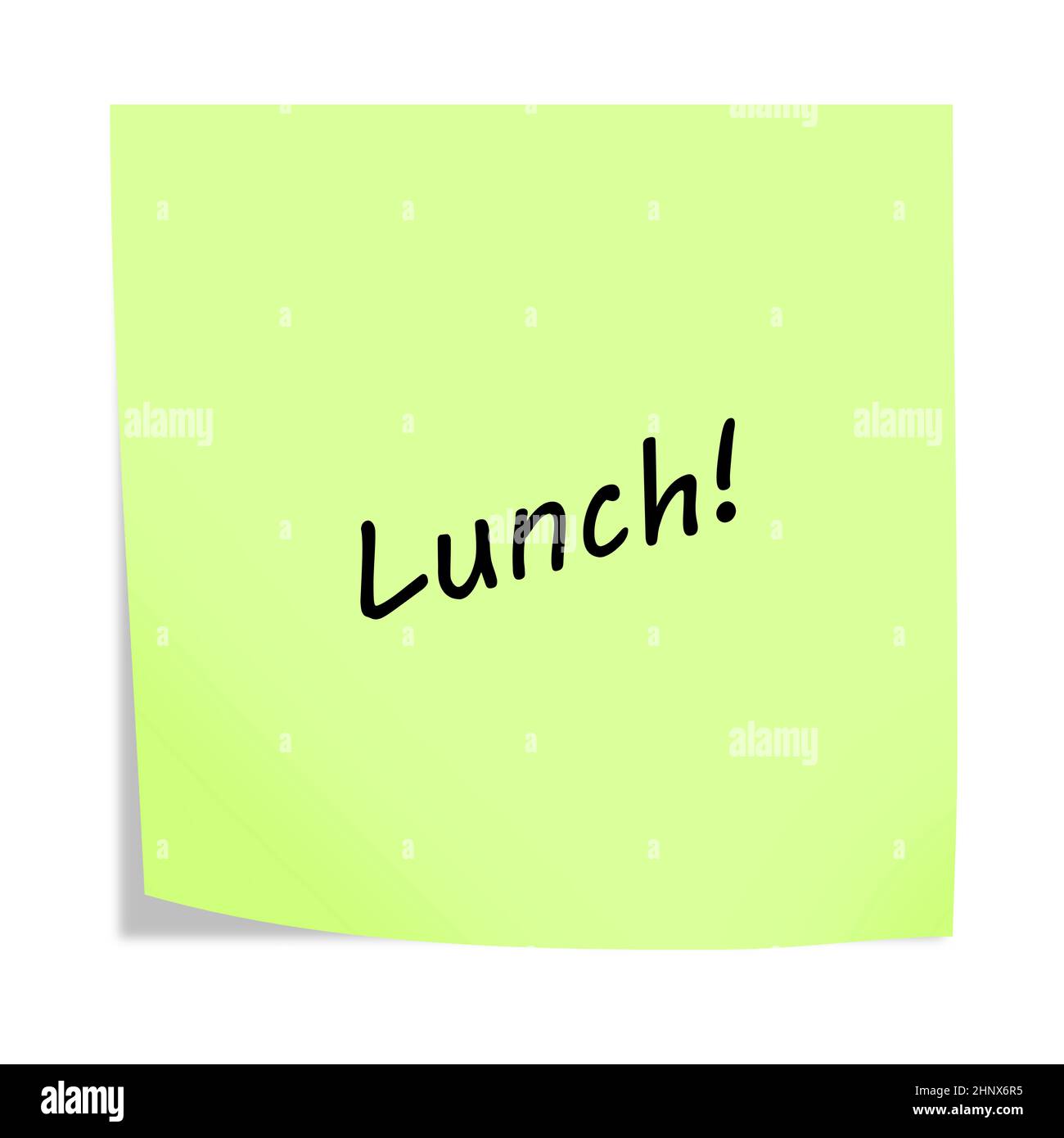 A Lunch 3d illustration post note reminder on white with clipping path ...