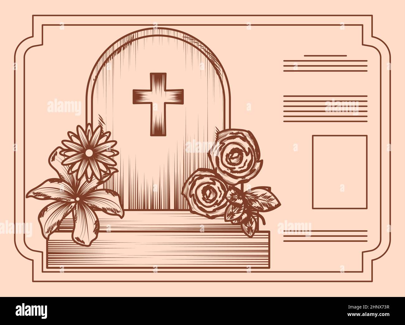 tombstone with flowers Stock Vector Image & Art - Alamy