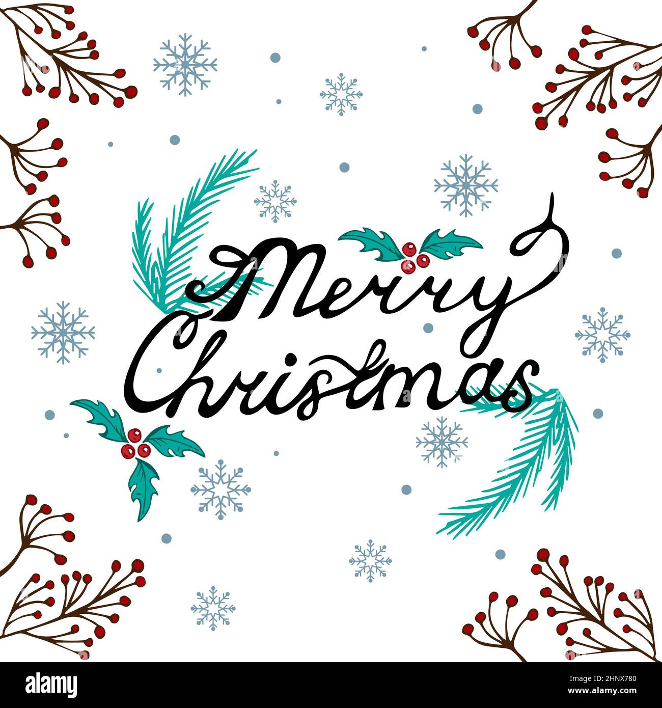 Merry Christmas calligraphy lettering isolated on white web background ...