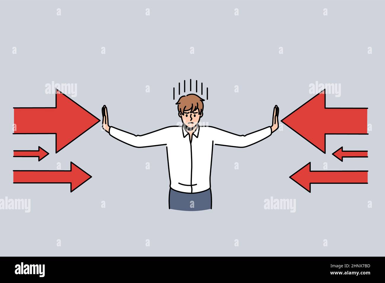 Business challenge and pressure concept. Young determined businessman ...