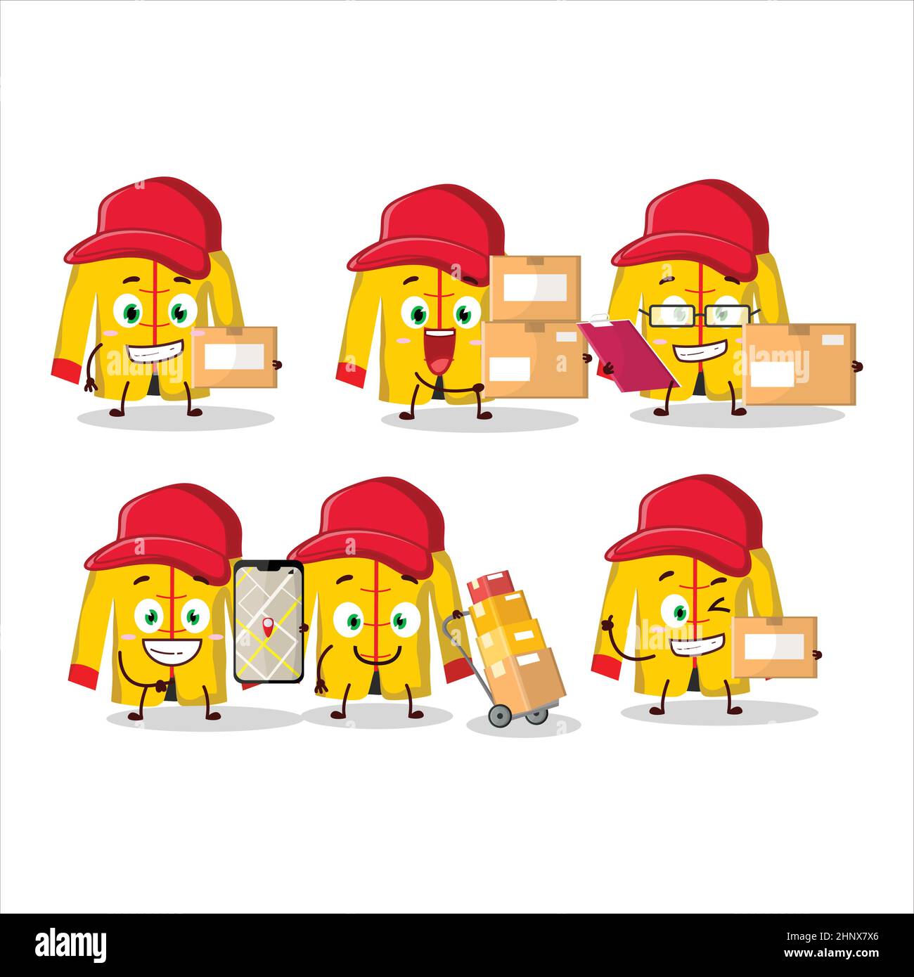 Cartoon character design of yellow chinese traditional costume working ...