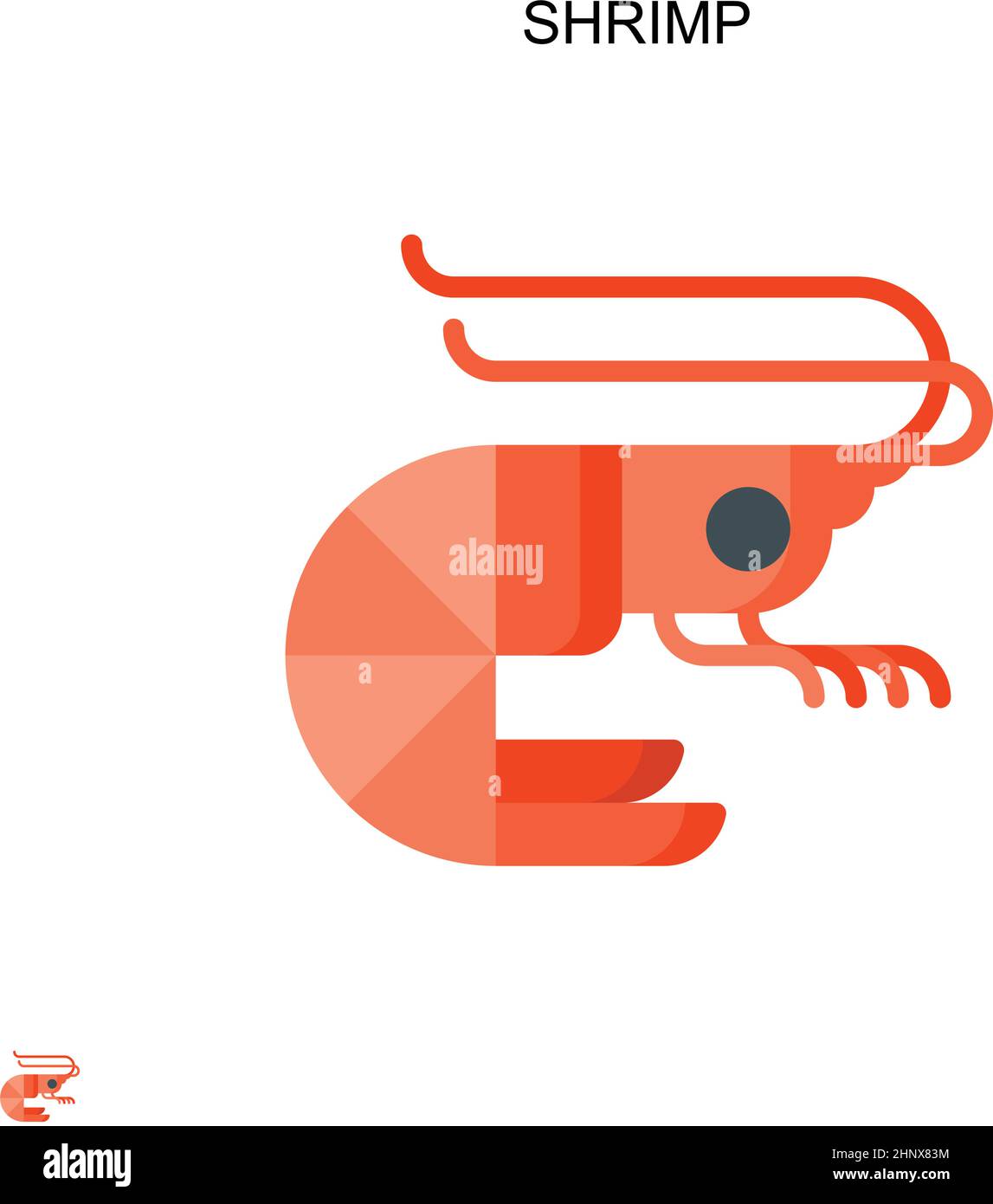 Shrimp Simple vector icon. Illustration symbol design template for web ...