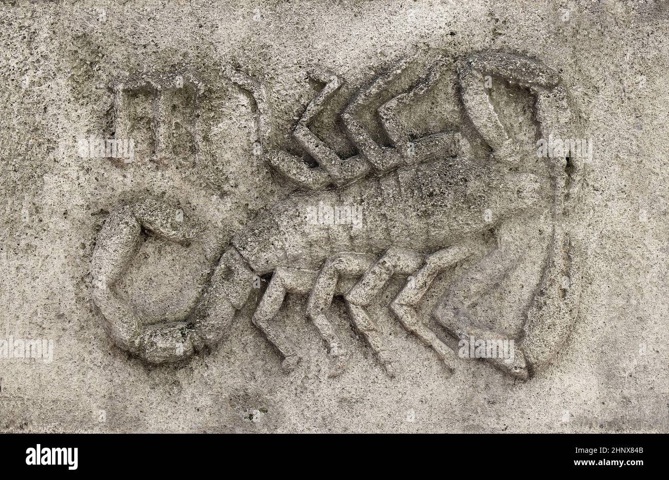 Zodiac - Scorpio or Scorpion, a stone relief Stock Photo - Alamy