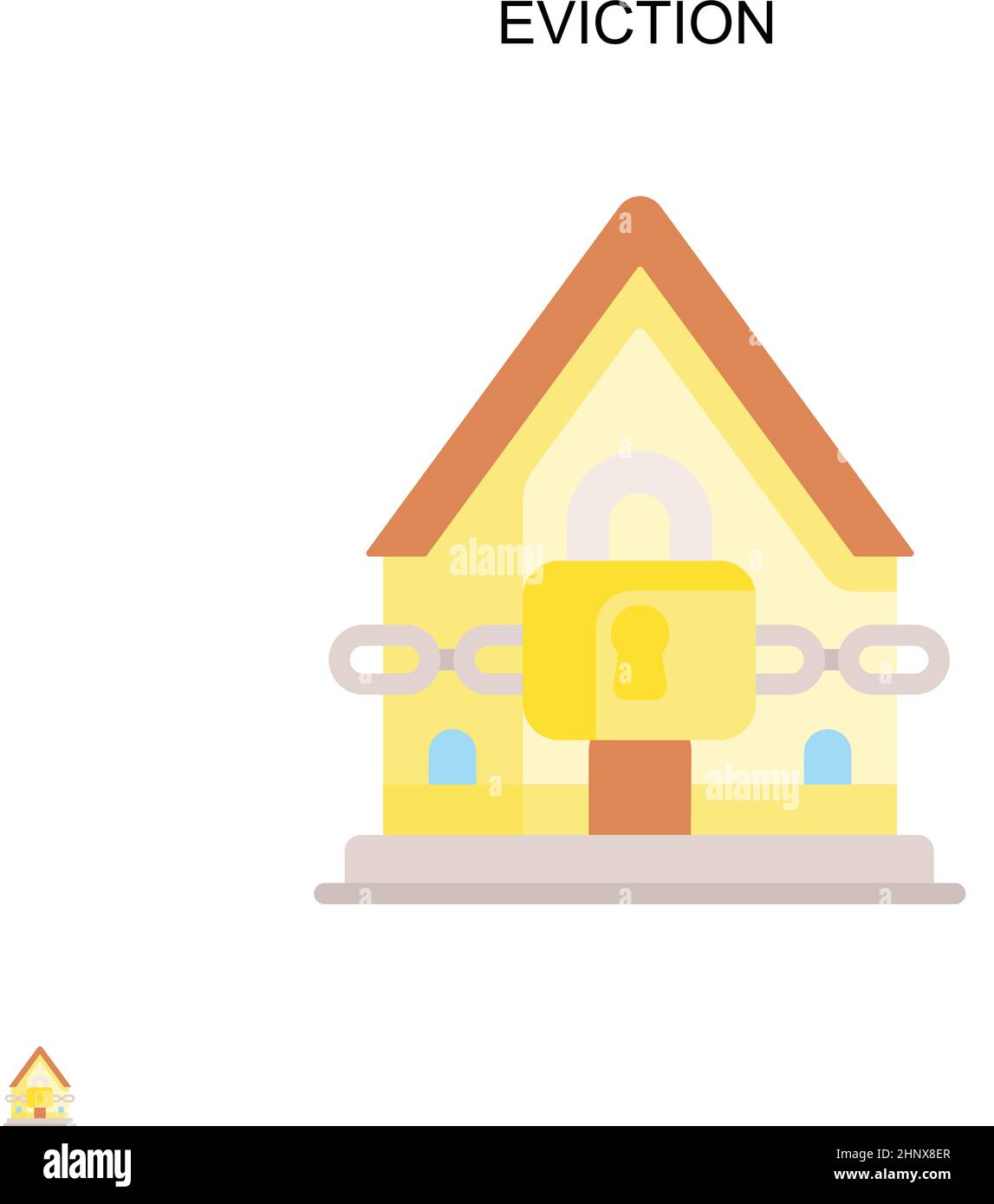 Eviction Simple vector icon. Illustration symbol design template for ...
