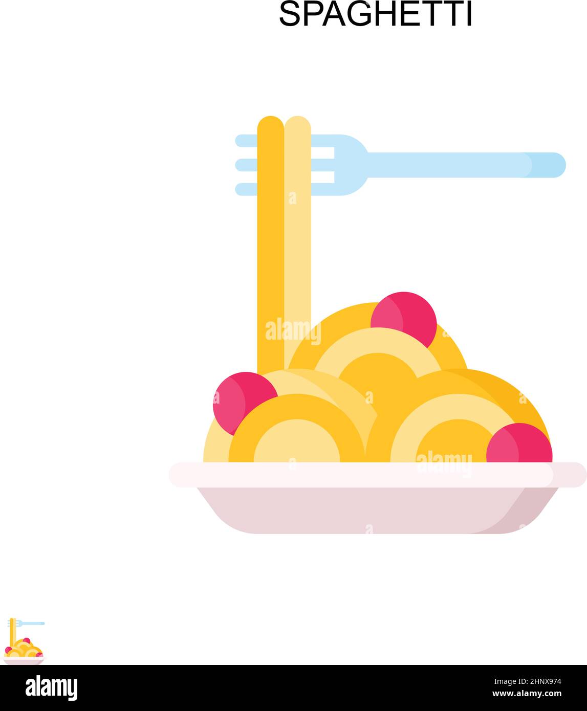 Spaghetti Simple vector icon. Illustration symbol design template for ...