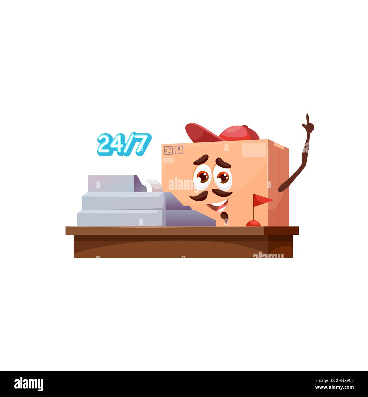 Cartoon package cardboard box character, everyday delivery service ...