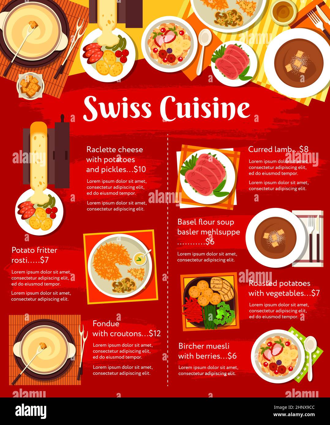 Traditional swiss dish Stock Vector Images - Alamy