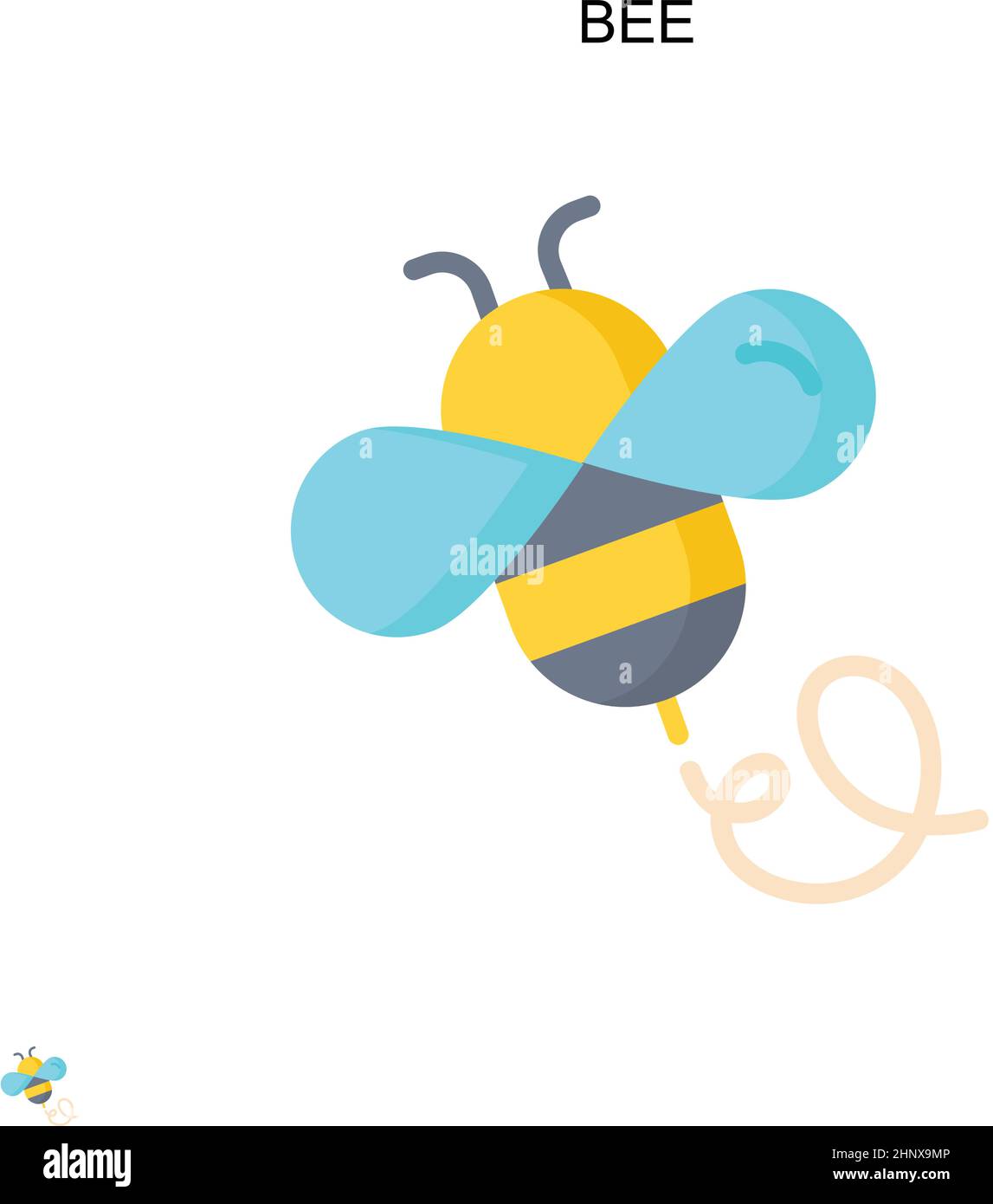 Simple black white bee cartoon hi-res stock photography and images - Alamy