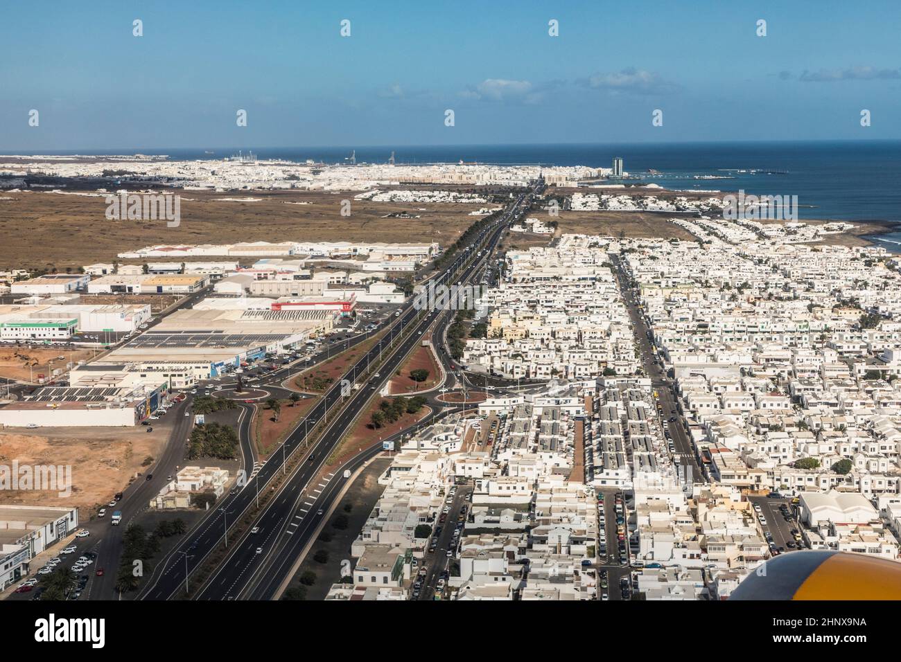 aerial of Arrecife, the capital of the spain island of Lanzarote Stock ...