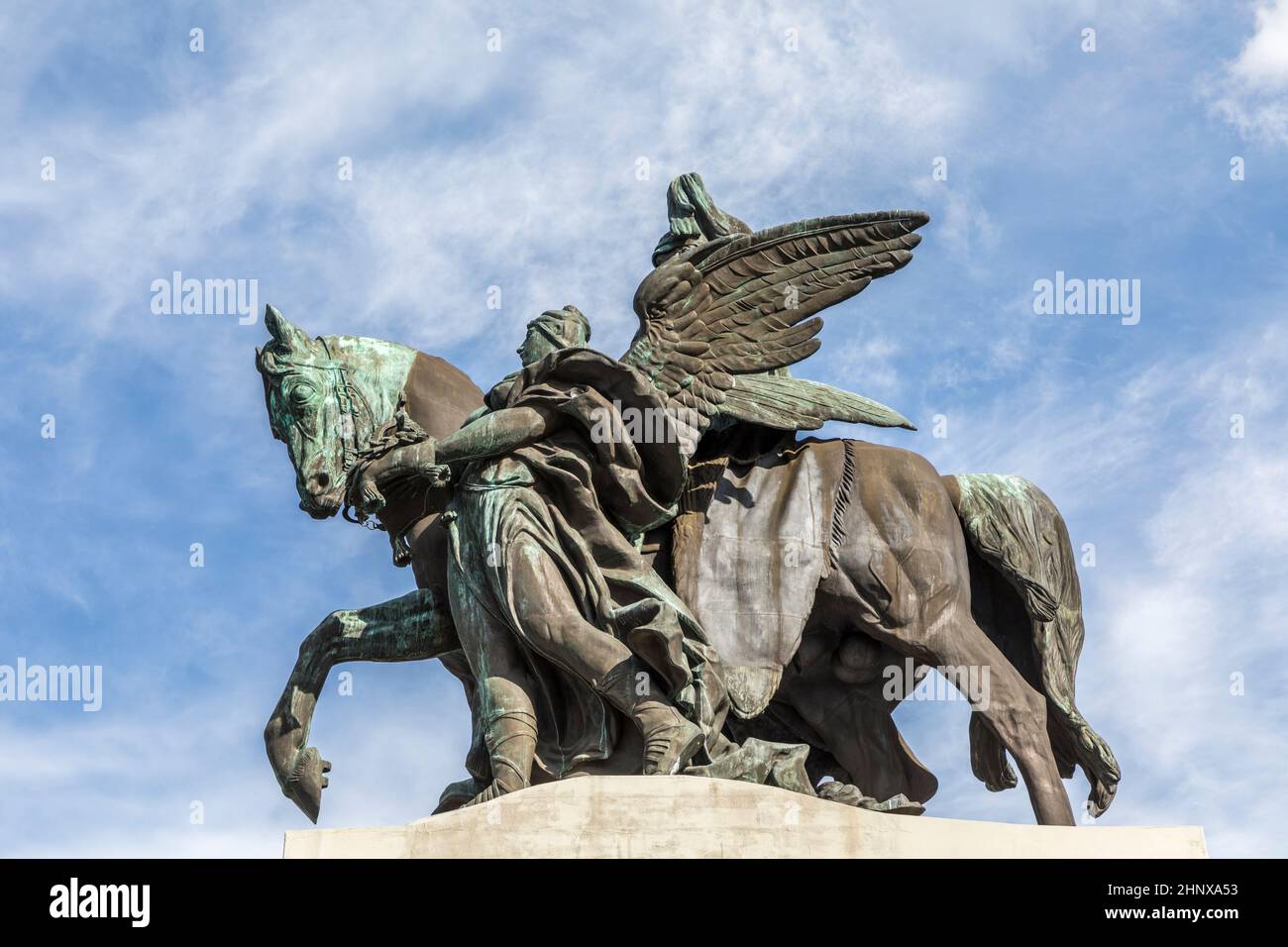 Remodeled equestrian statue of German Emperor William I in German ...