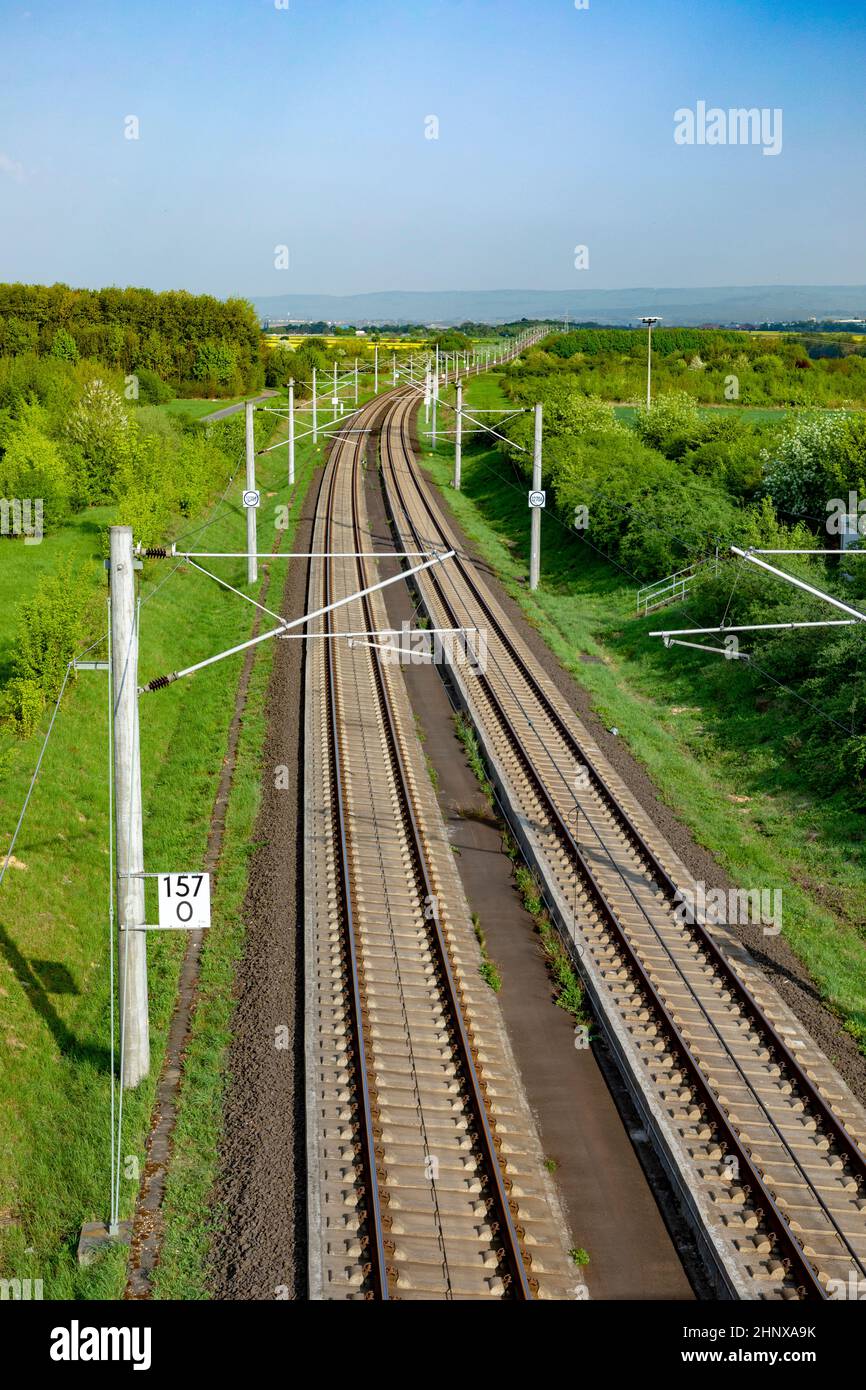 rails in rural green landscape for german high speed train Intercity ...