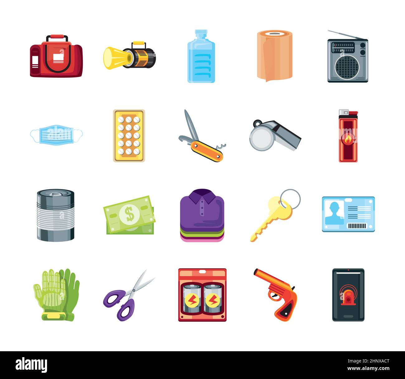 icons disaster prevention kit Stock Vector Image & Art - Alamy