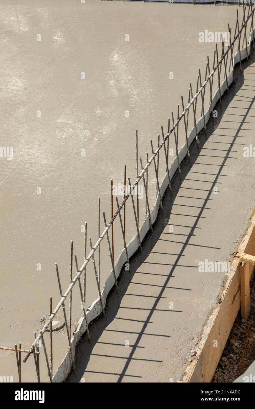 construction of the concrete foundation of a new house Stock Photo - Alamy