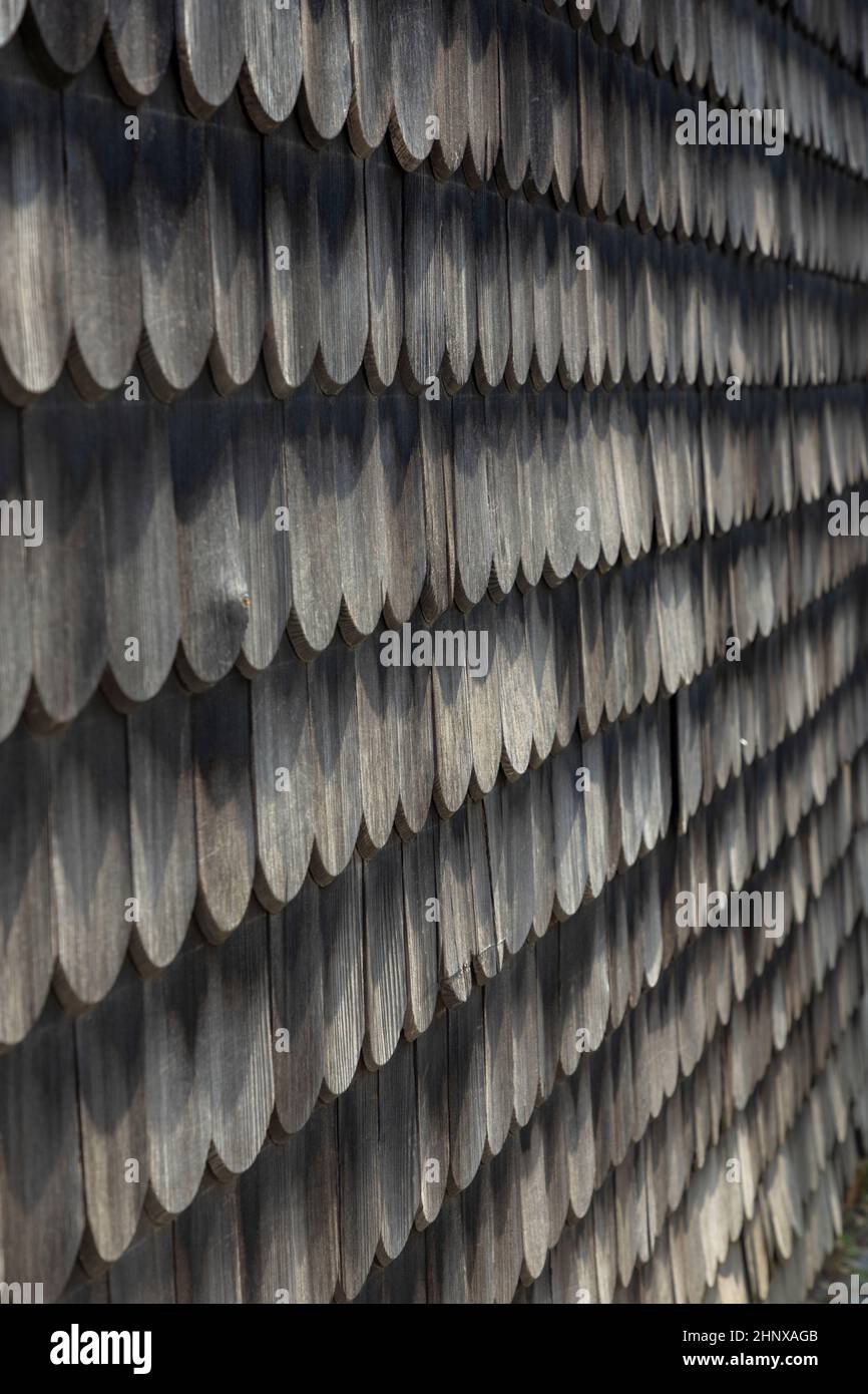 Wood roof - old traditional method for roofing - roof shingles and ...