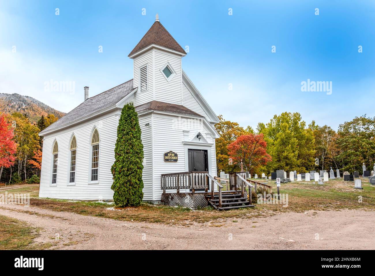 old historic Aspy bay united church Stock Photo - Alamy