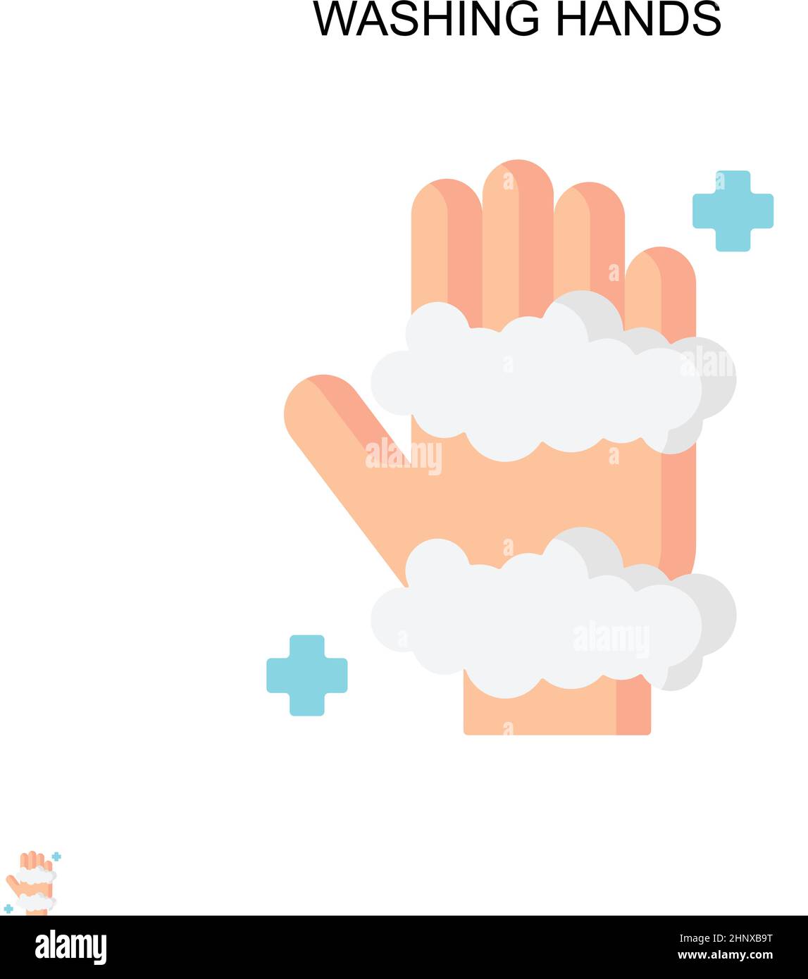 WASHING HANDS Simple vector icon. Illustration symbol design template ...