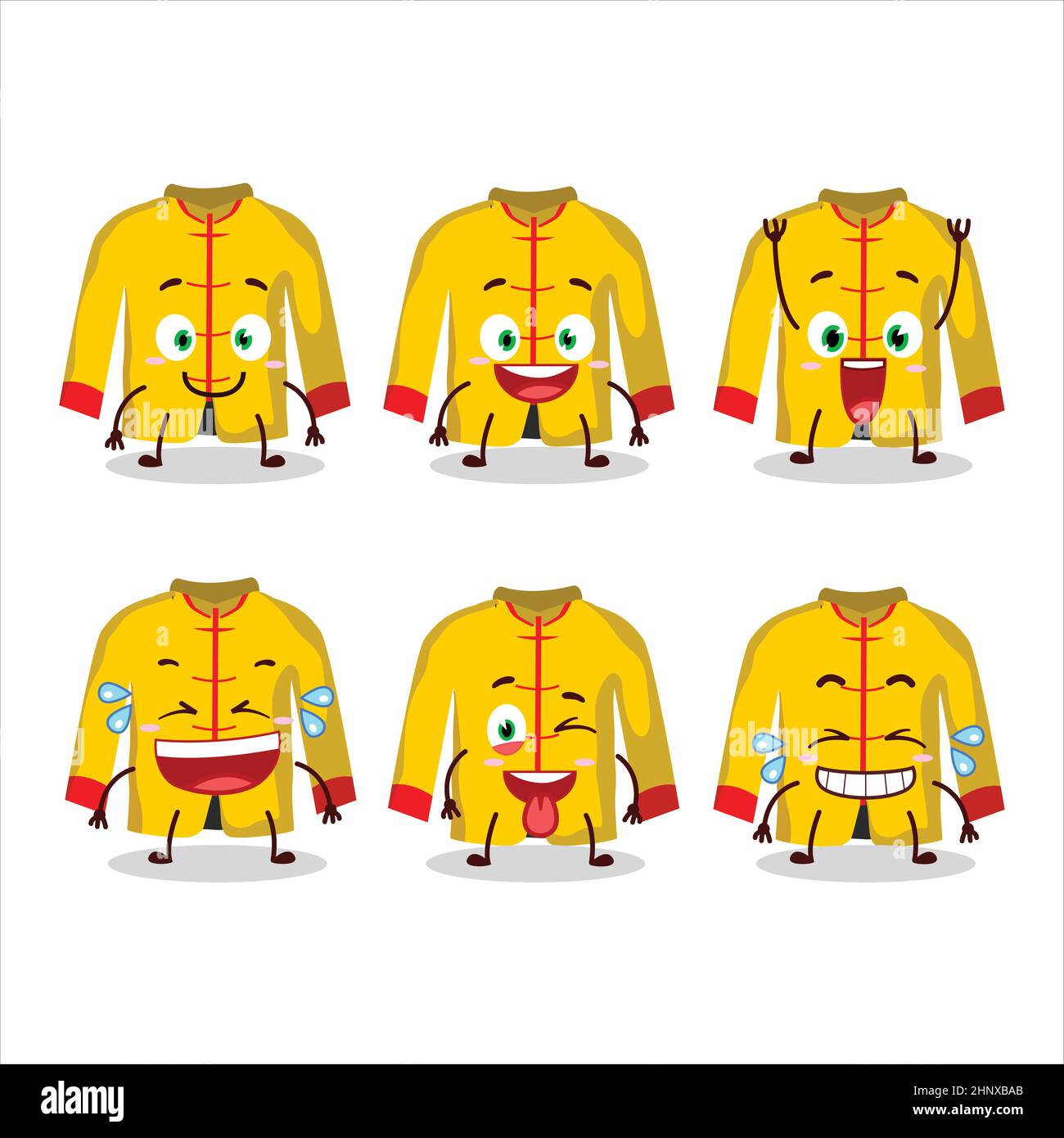 Cartoon character of yellow chinese traditional costume with smile ...