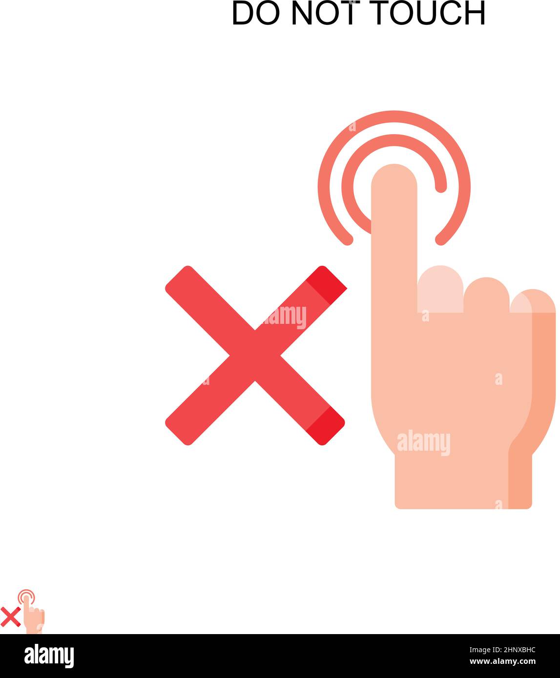 Do not touch Simple vector icon. Illustration symbol design template ...