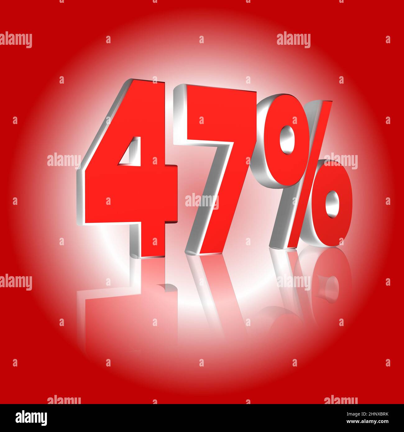 47%, 47 percent as a 3D illustration, 3D rendering Stock Photo - Alamy
