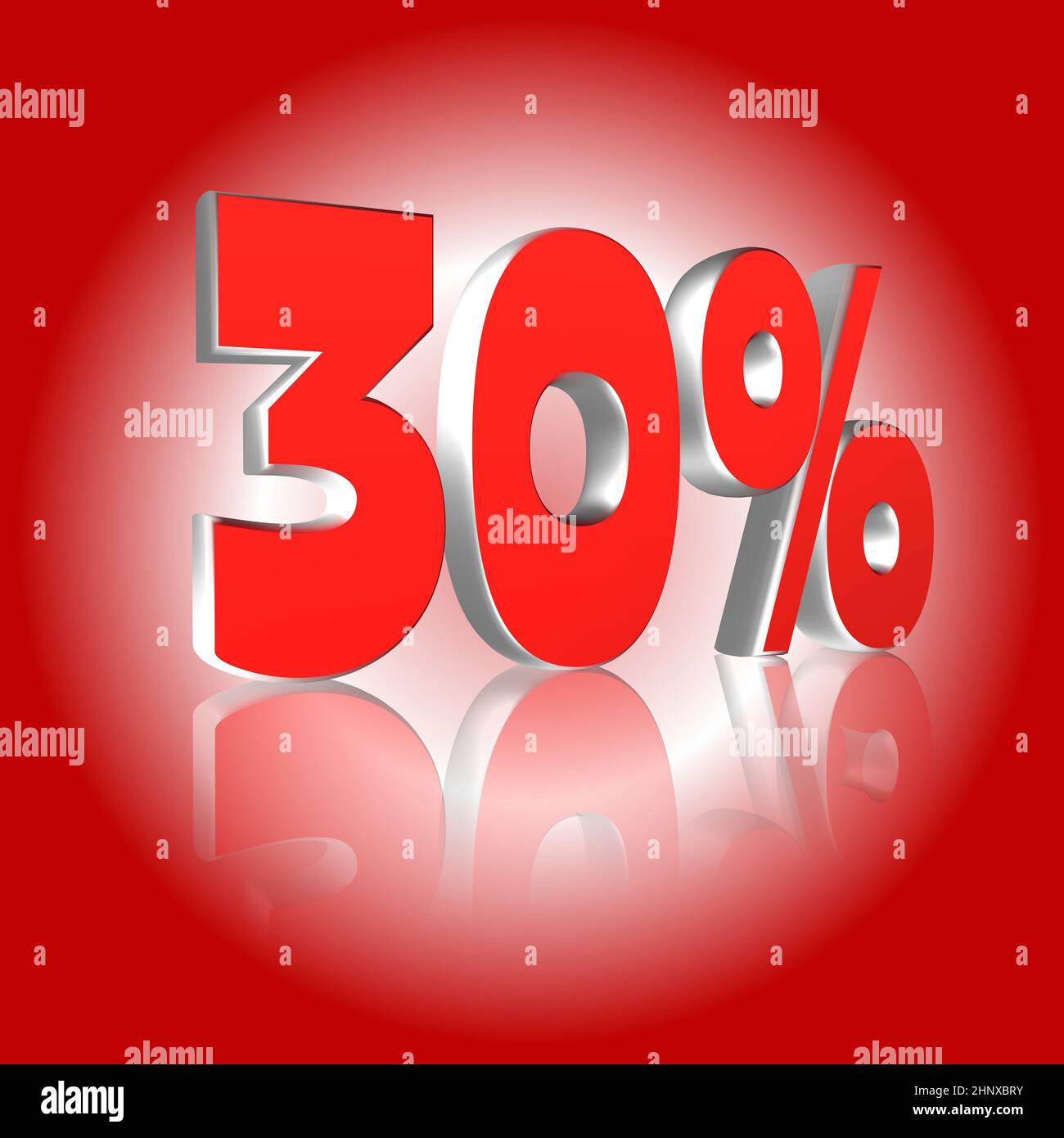 30%, 30 percent as a 3D illustration, 3D rendering Stock Photo - Alamy