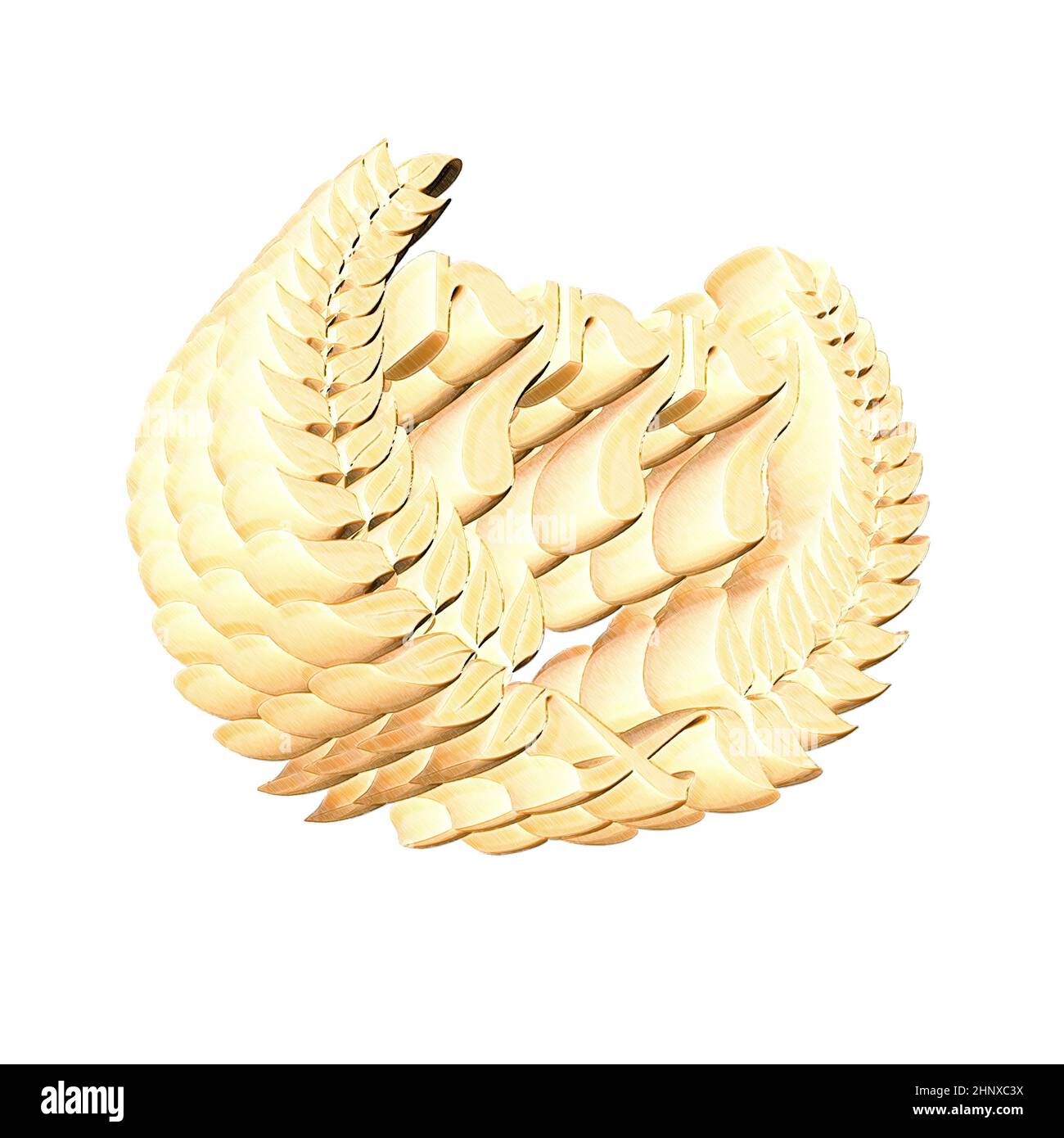Number 777 with laurel wreath or honor wreath as a 3D-illustration, 3D ...