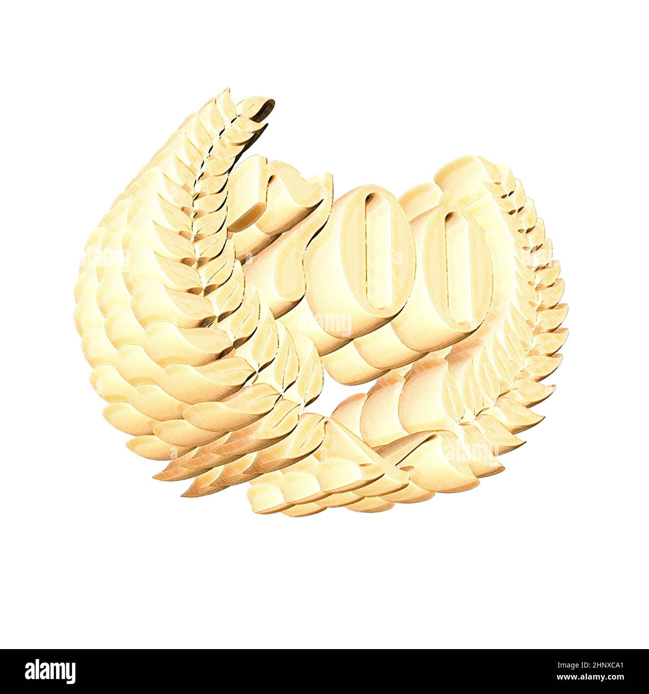 Number 700 with laurel wreath or honor wreath as a 3D-illustration, 3D ...