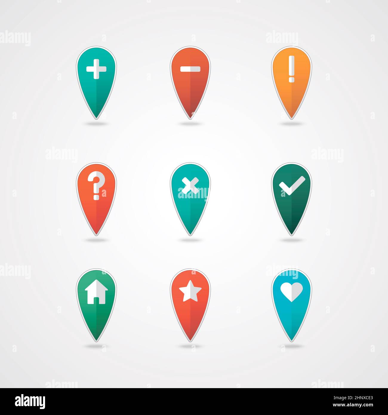 mapping pins icon EPS 10 vector file has transparency, shadow under the ...
