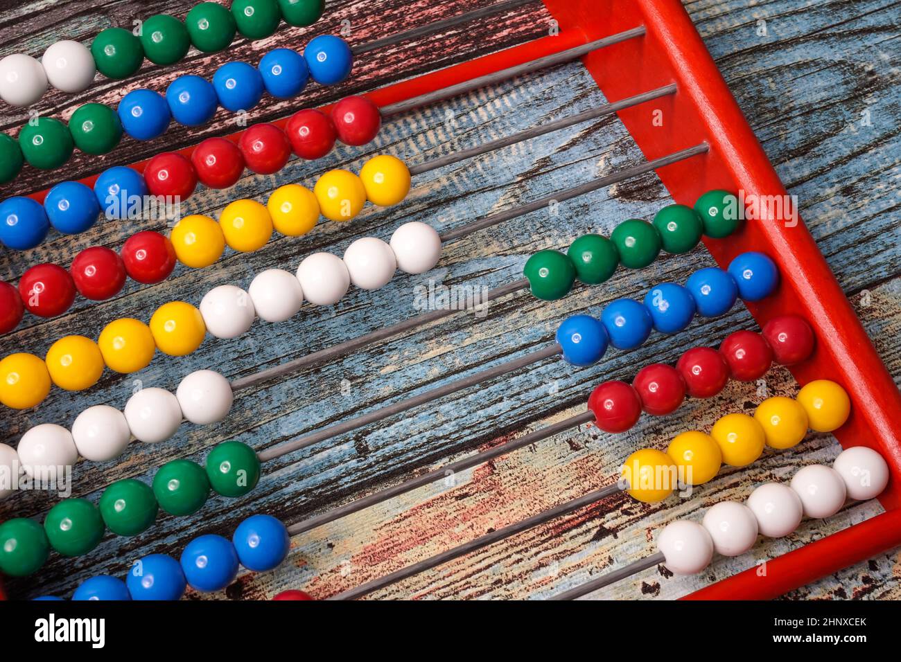 Calculator or abacus to learn in math class Stock Photo - Alamy