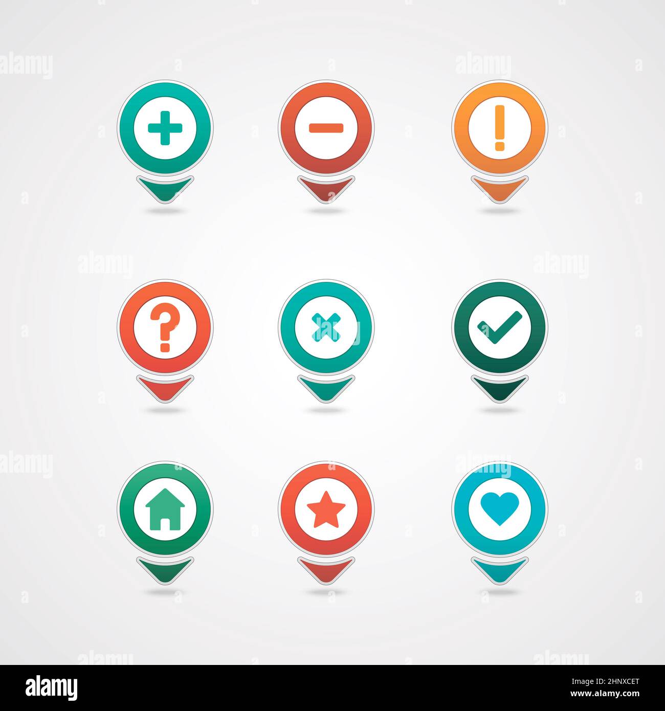 mapping pins icon EPS 10 vector file has transparency, shadow under the ...