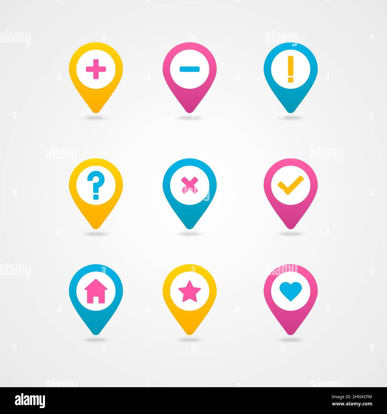 Mapping pins icon. Map pointer. Map markers. Vector illustration EPS10 Stock Photo - Alamy