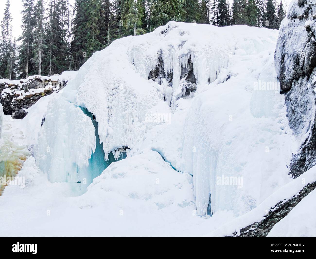 The most beautiful frozen waterfall Rjukandefossen winter landscape in ...