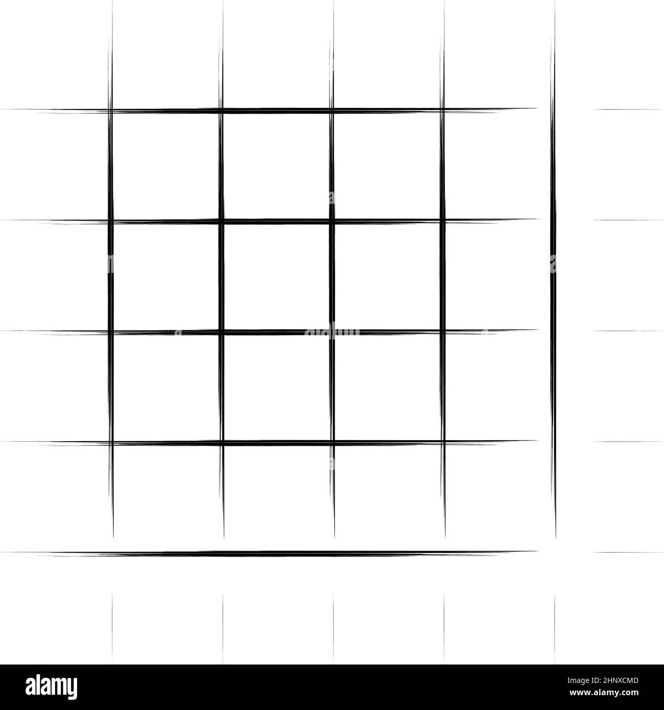 Grid, mesh, graticule with grungy, irregular lines. Grunge checkered ...