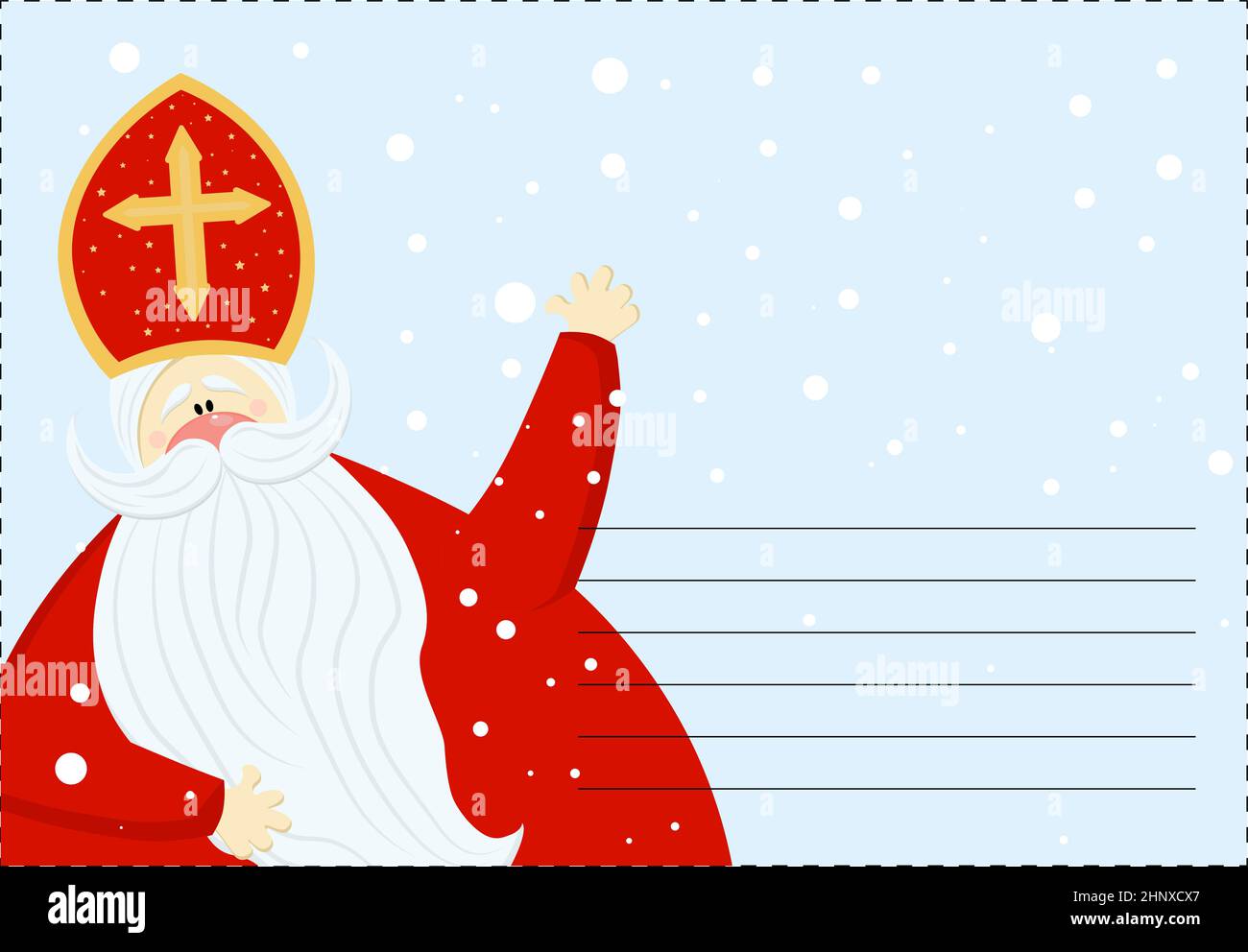 Cute postcard for Saint Nicholas Sinterklaas - greeting card or banner ...