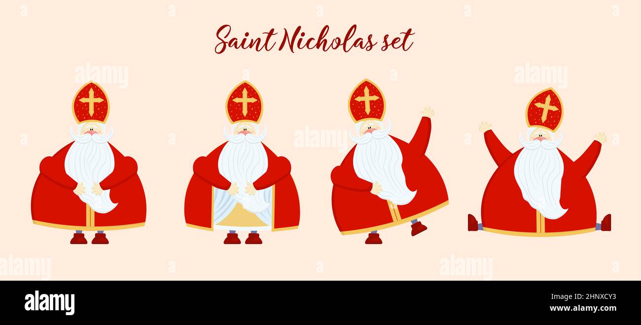 Saint Nicholas celebrate the holidays - isolated on white background ...