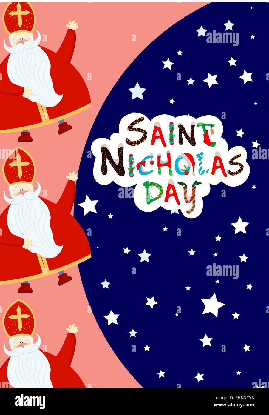 Cute postcard for Saint Nicholas Sinterklaas - greeting card or banner ...
