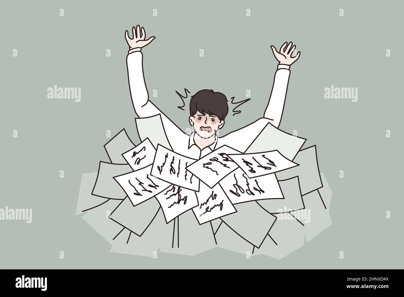 Drowning paperwork illustration hi-res stock photography and images - Alamy